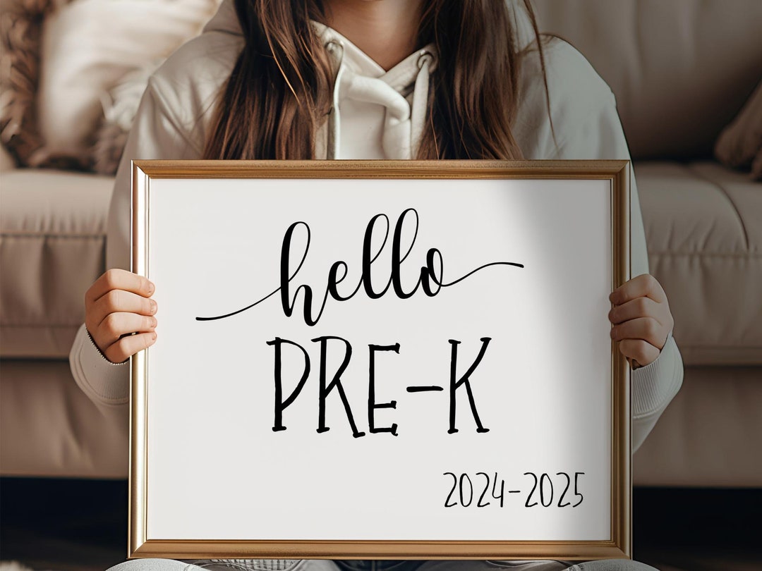 Hello Pre K Sign, First Day of Pre K, PRINTABLE, Instant Download - Etsy