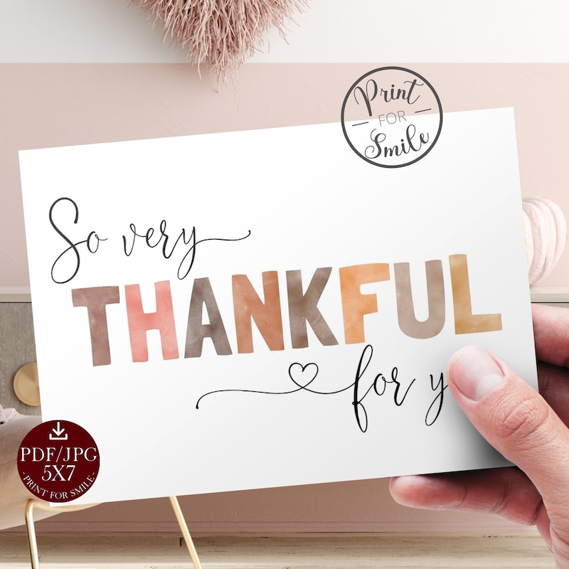 Thankful Card - Etsy