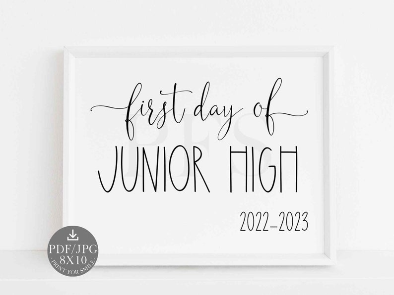First Day of Junior High Sign PRINTABLE - Etsy