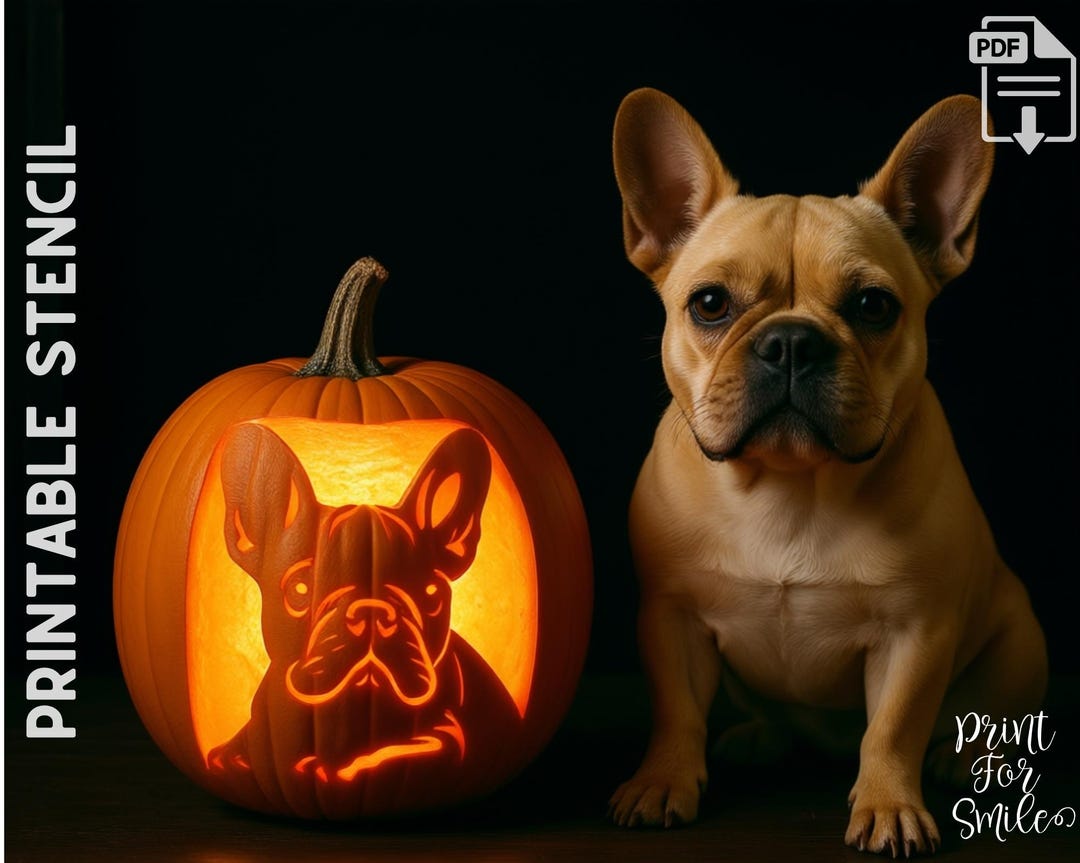 French Bulldog Pumpkin Stencil
