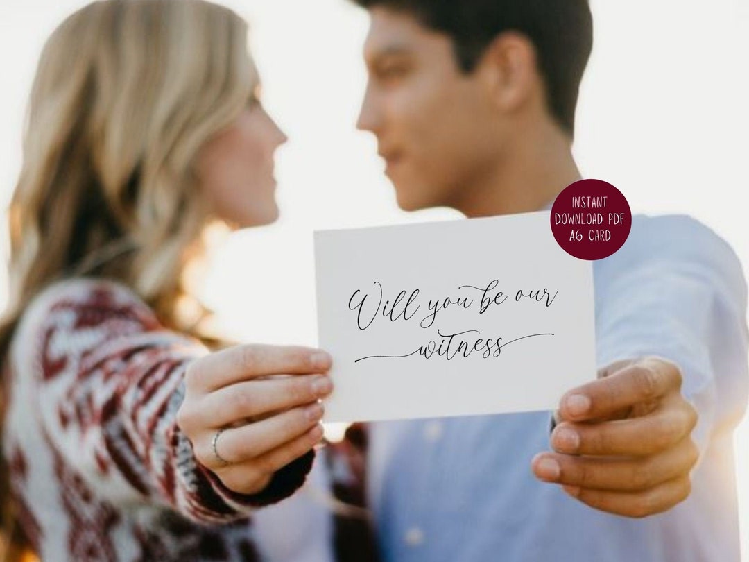 Will You Be Our Witness Card PRINTABLE A6 - Etsy