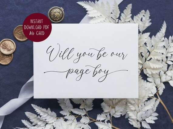 Will You Be Our Page Boy Card PRINTABLE A6 - Etsy Australia