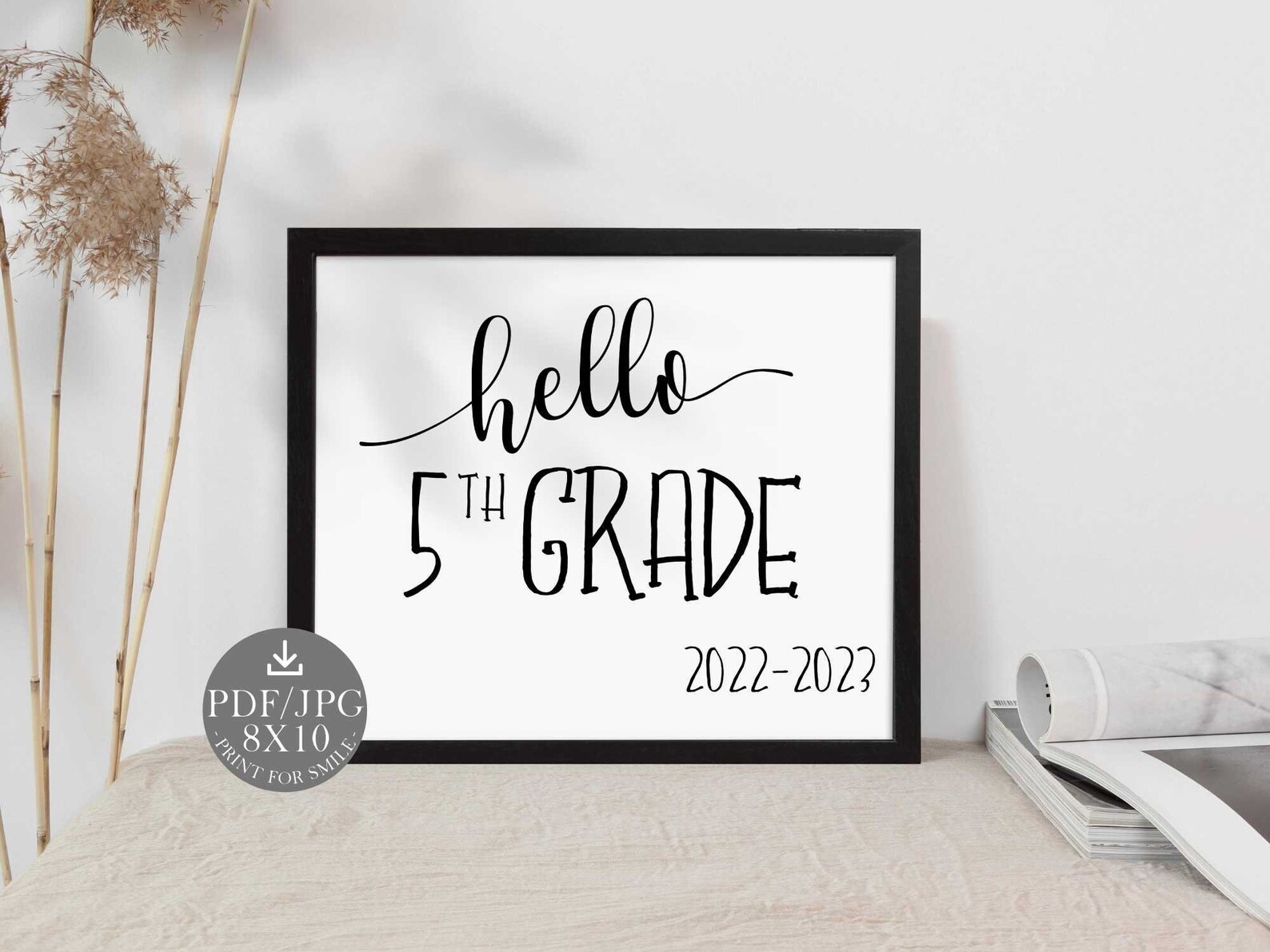 Hello 5th Grade Sign First Day of 5th Grade PRINTABLE | Etsy