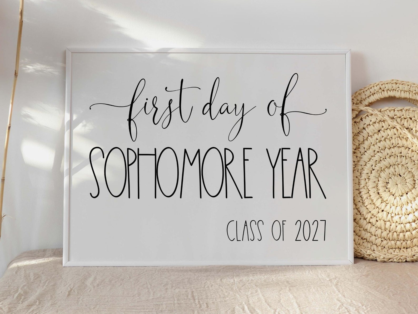 First Day of Sophomore Year Sign PRINTABLE Back to School Sign Photo ...