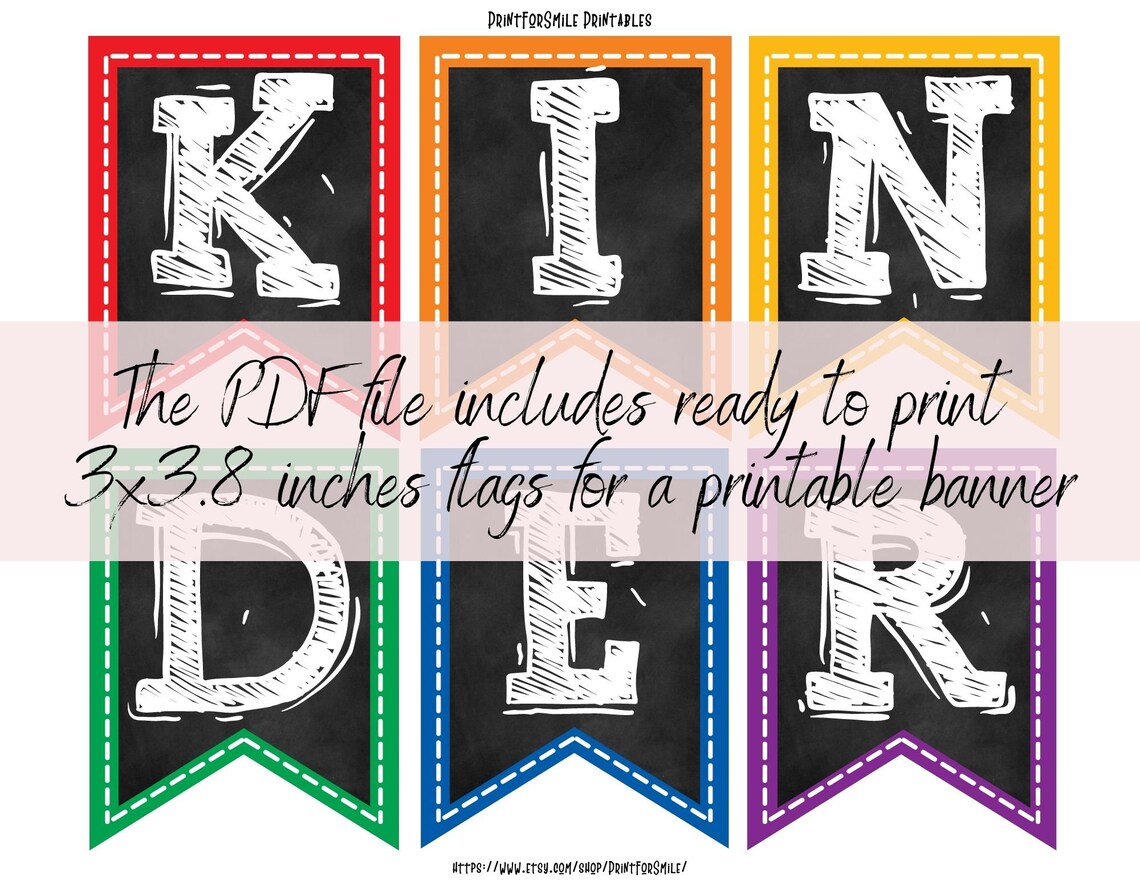 First Day of Kindergarten Banner PRINTABLE - Etsy