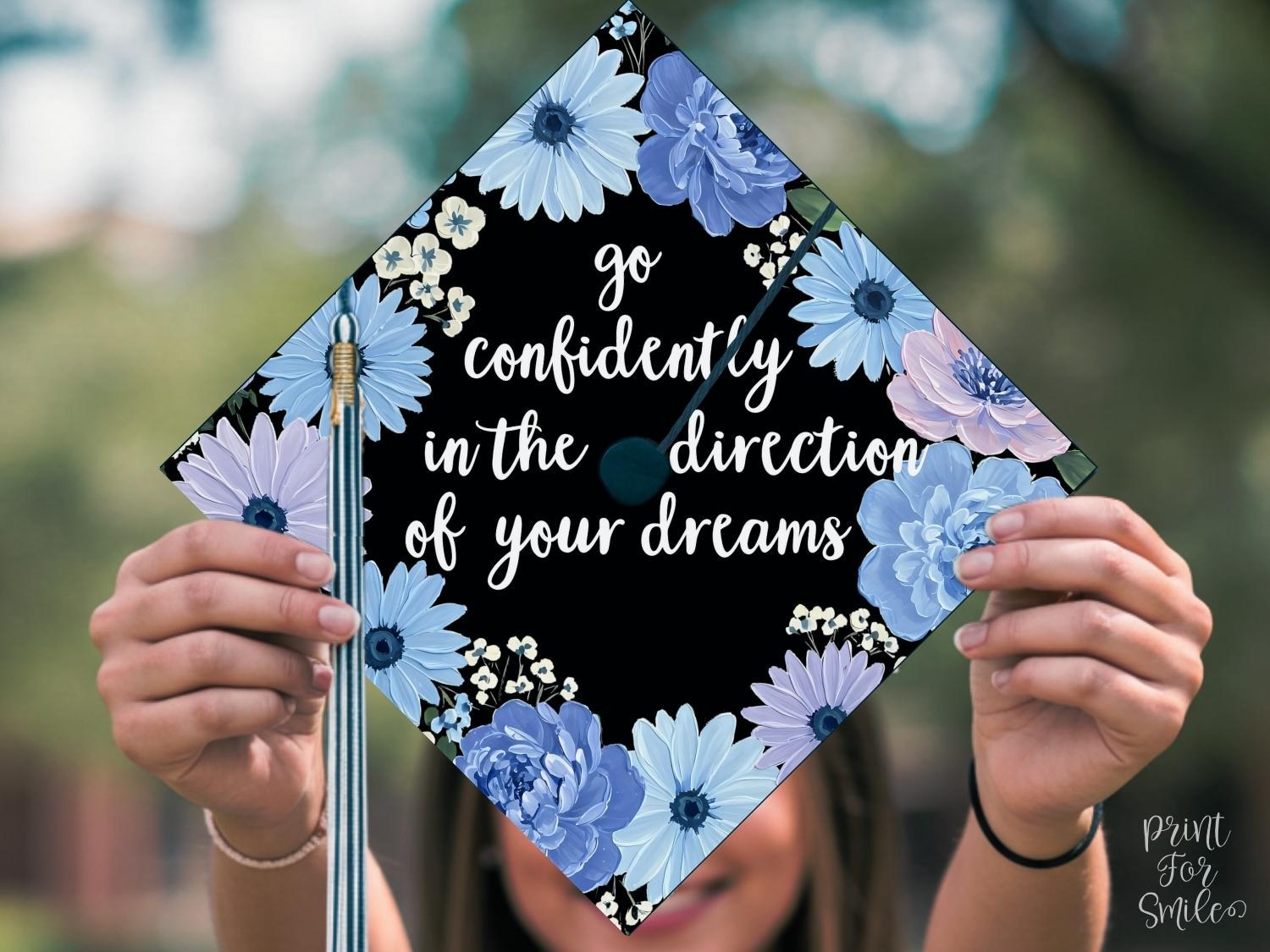 PRINTABLE Grad Cap Topper, Go Confidently in the Direction of Your ...