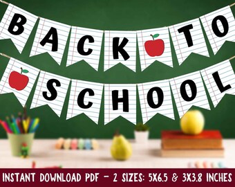 Back to School Printable Banner Pencil & Notebook Banner - Etsy