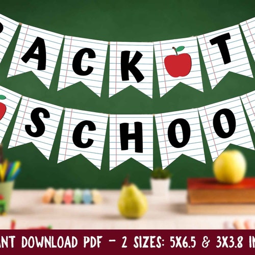 Back to School Printable First Day of School Pennants - Etsy