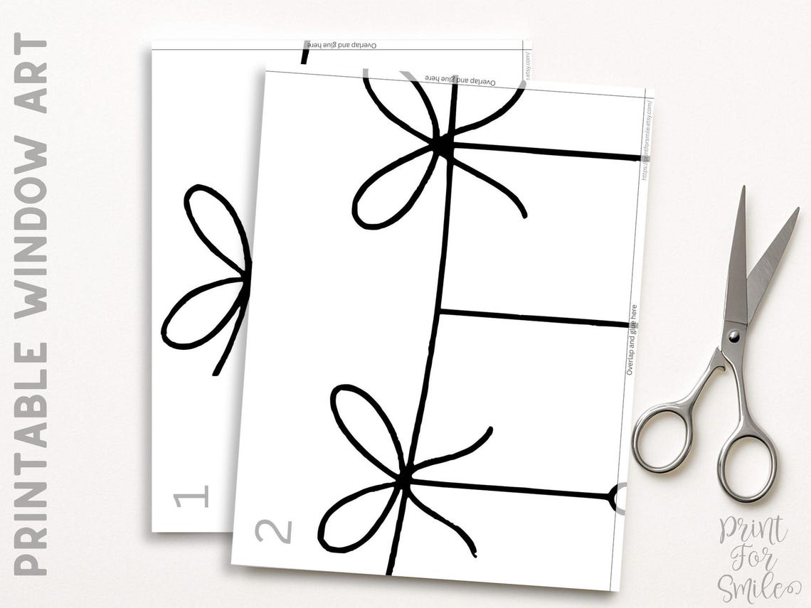 Large Christmas Village Window Art Template – Chalk Marker Printable ...