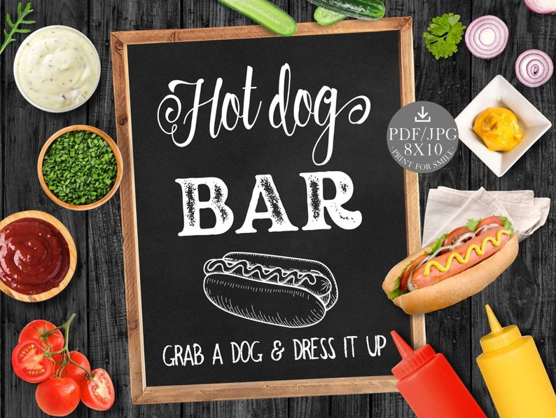 Graduation Hot Dog Bar Sign PRINTABLE Graduation Party Decorations - Etsy