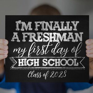 First Day of High School 9th Grade Sign Freshman Year PRINTABLE Class ...