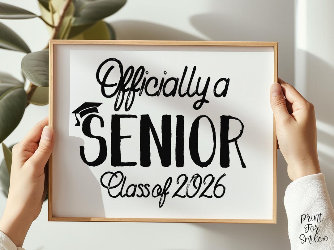 First Day of Senior Year Sign PRINTABLE Class of 2026, 12th Grade Sign ...