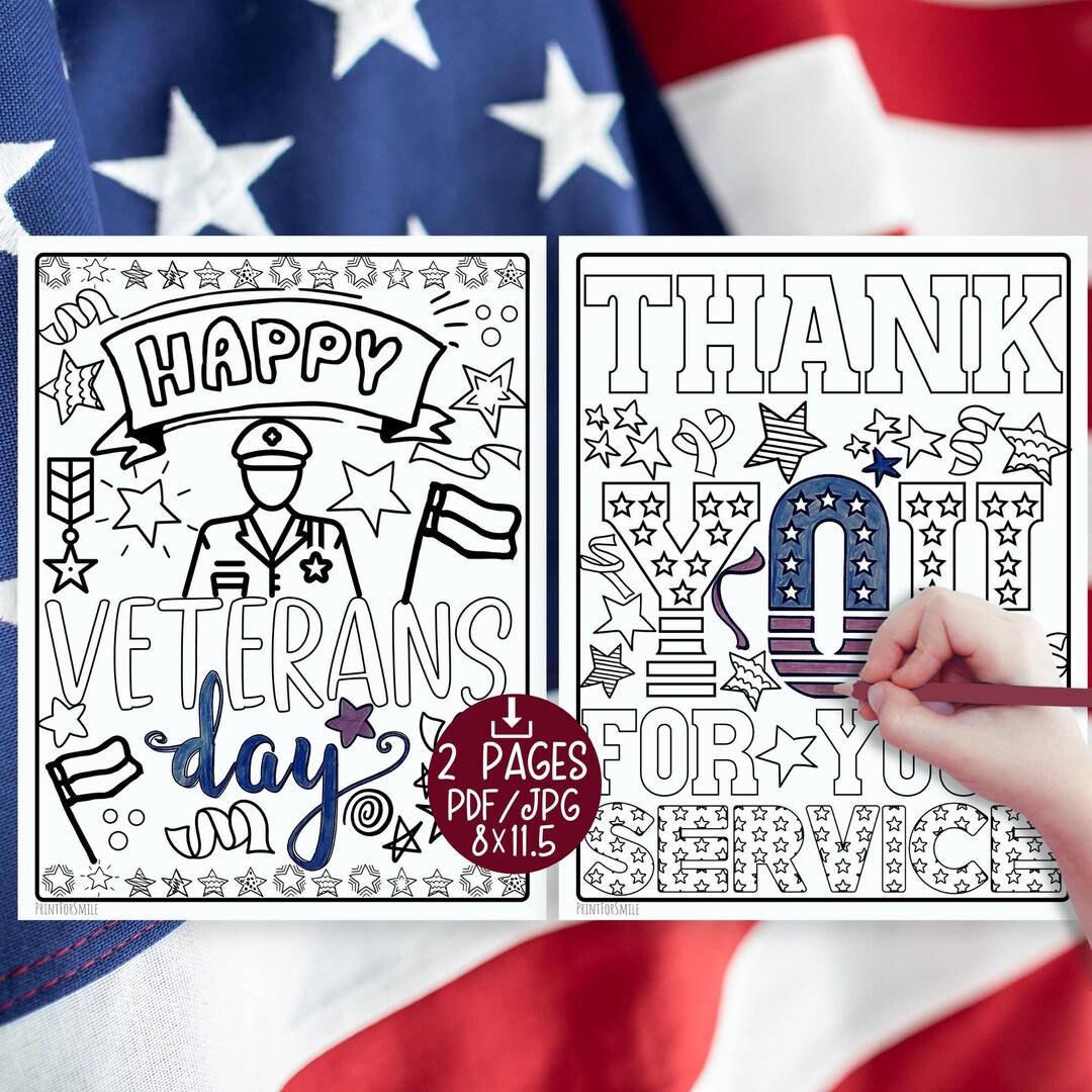 Veterans Day Coloring Page PRINTABLE - Etsy