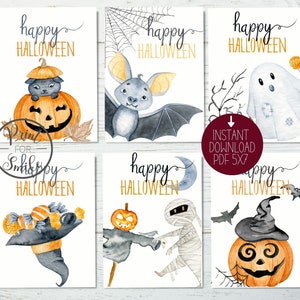 PRINTABLE Happy Halloween Cards Set - Etsy