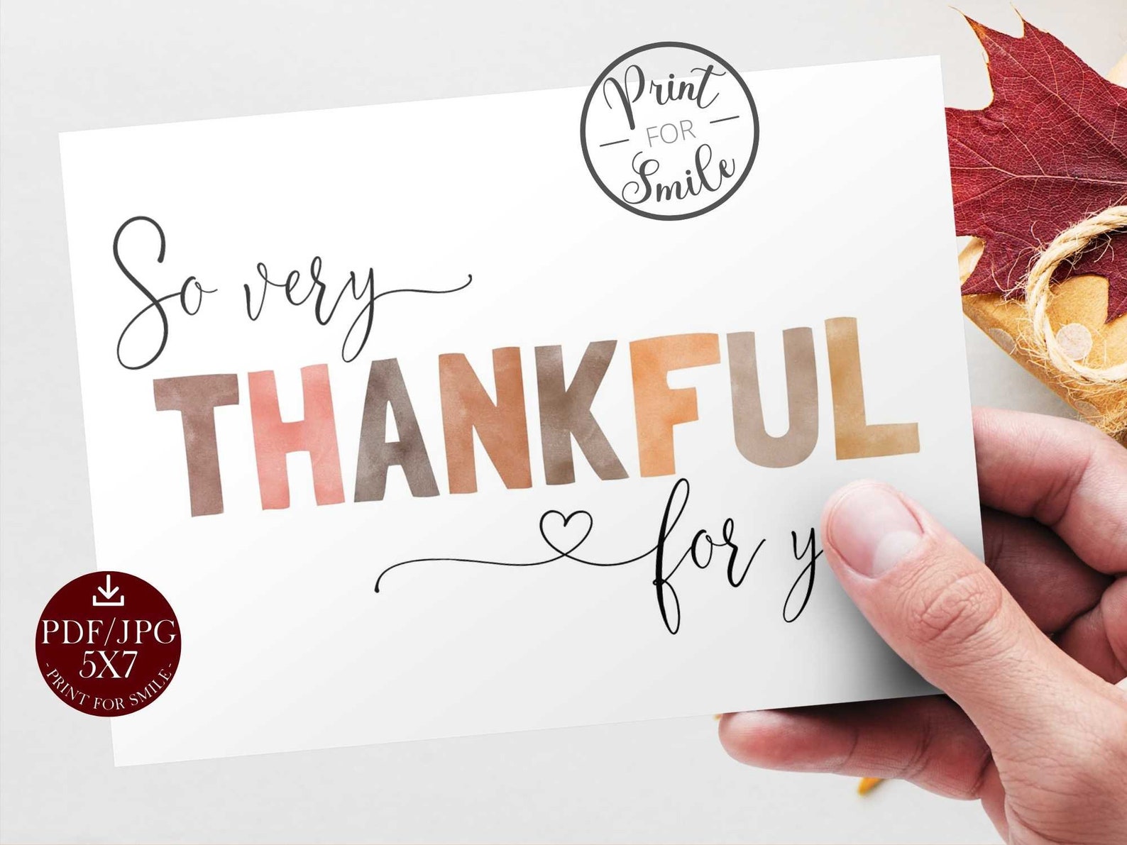 So Very Thankful for You Card PRINTABLE Thanksgiving - Etsy