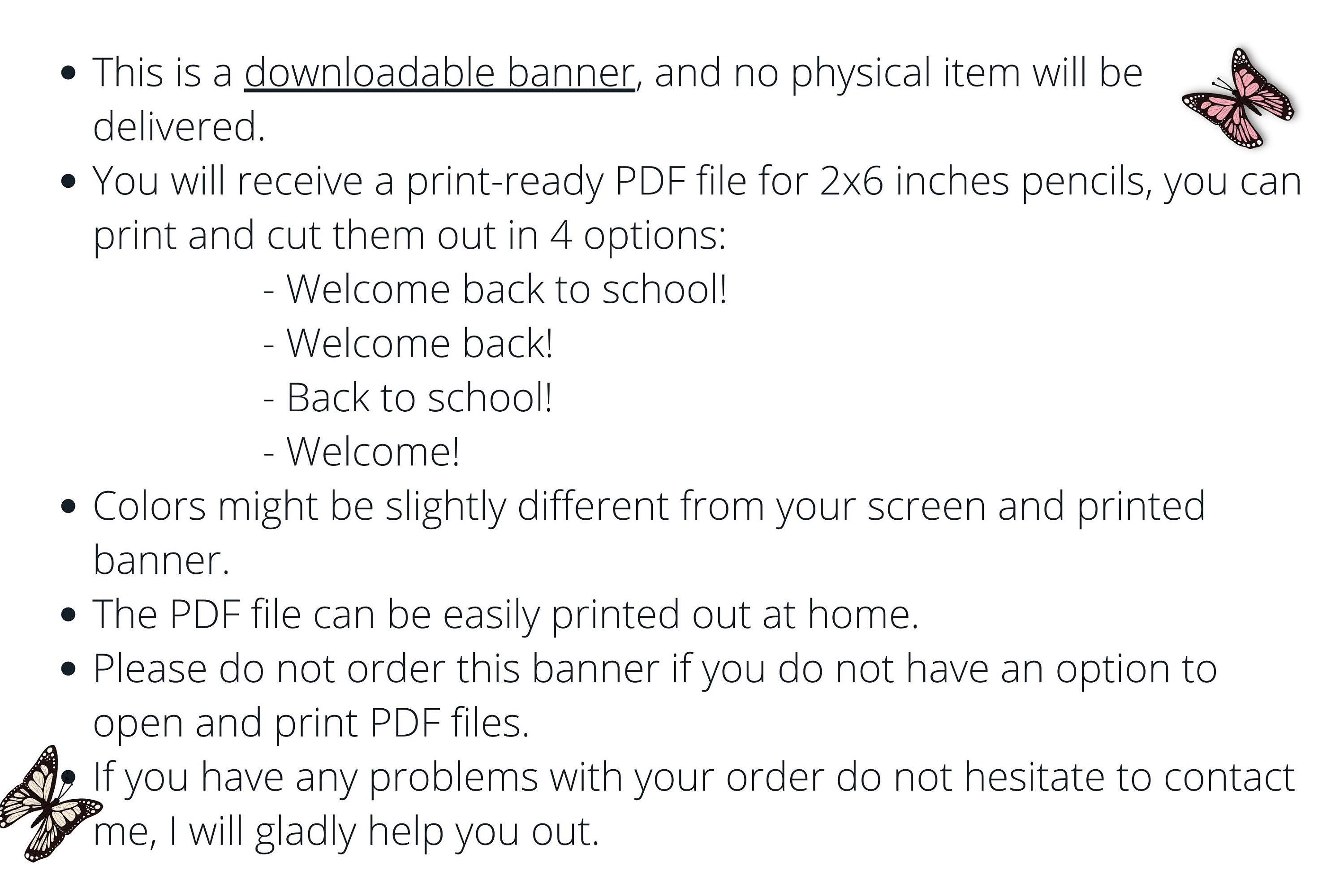 Welcome Back to School Banner Pencil PRINTABLE - Etsy