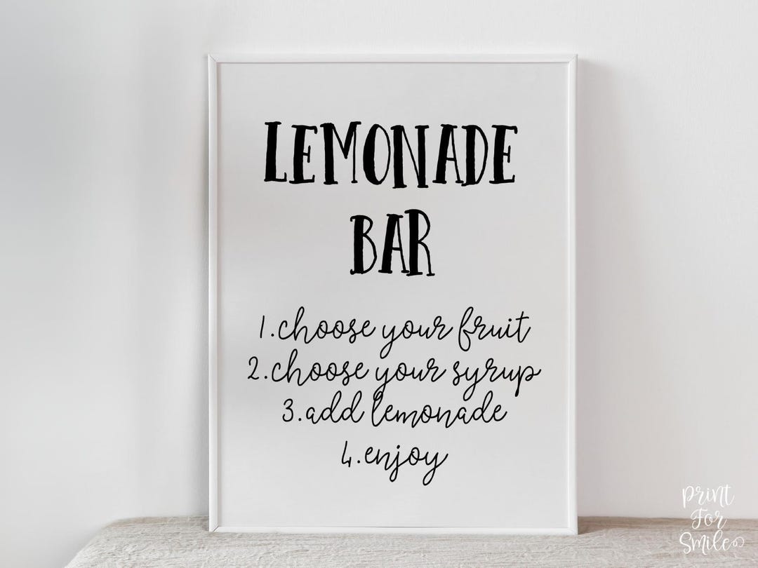 PRINTABLE Lemonade Bar Sign Graduation Sign, Party Sign, Party ...