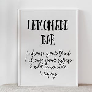PRINTABLE Lemonade Bar Sign Graduation Sign, Party Sign, Party ...