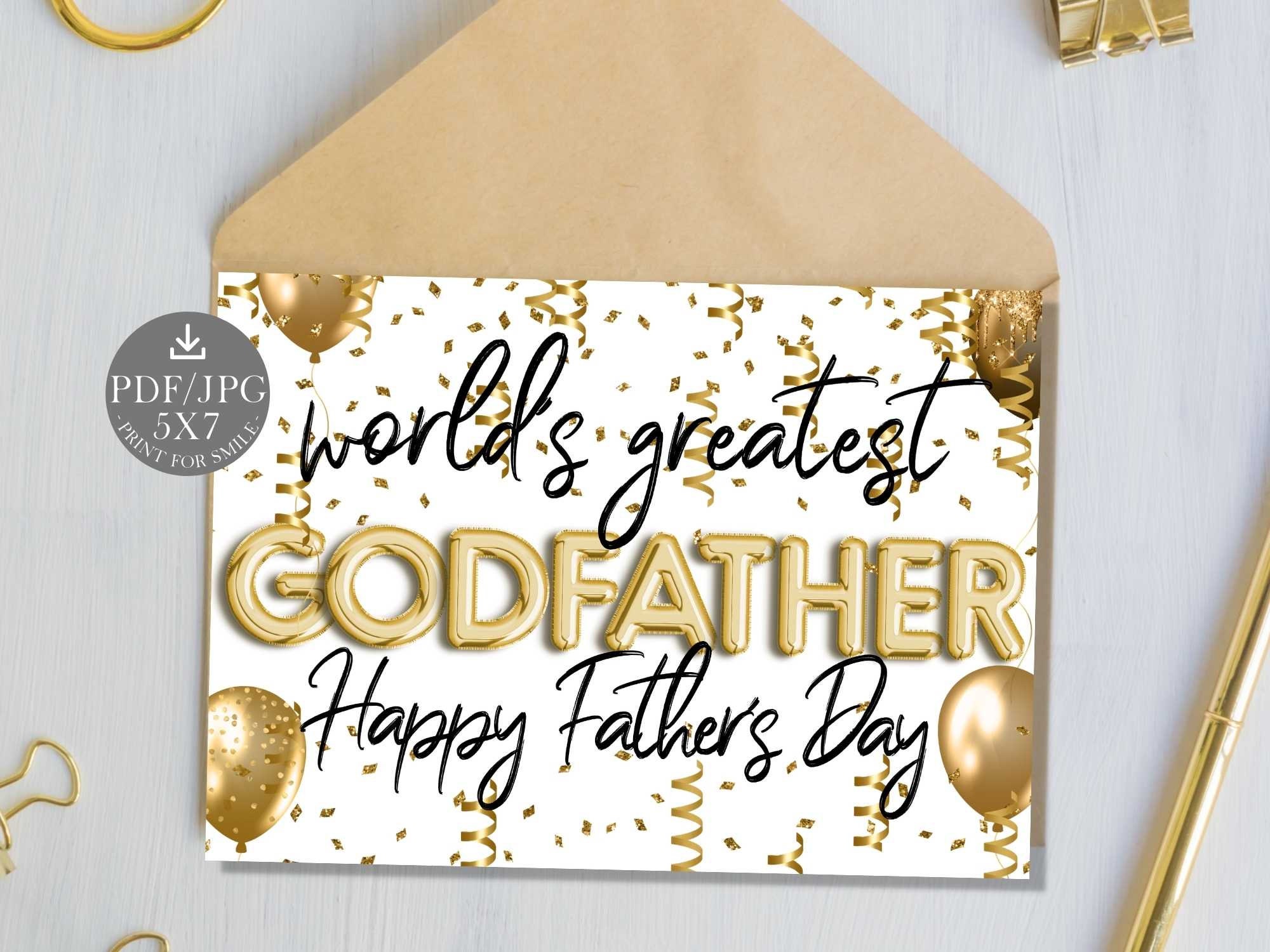 Printable Fathers Day Card for Godfather - Etsy