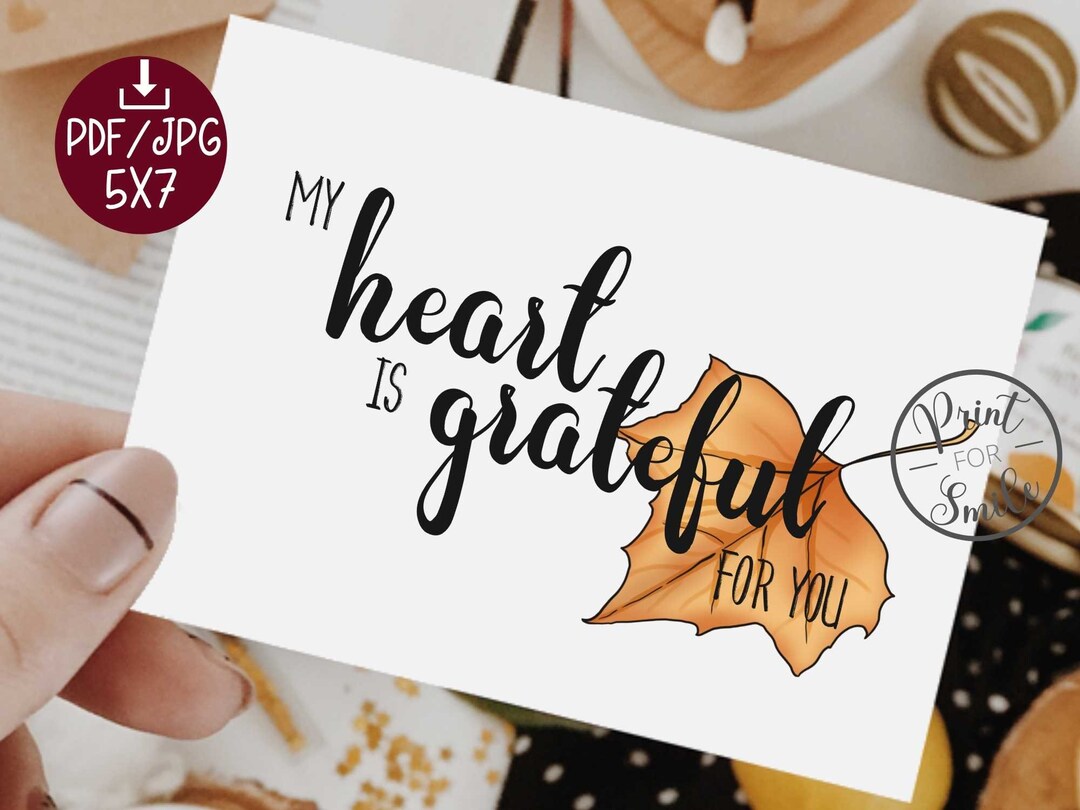 Grateful Card Thanksgiving Cards PRINTABLE - Etsy