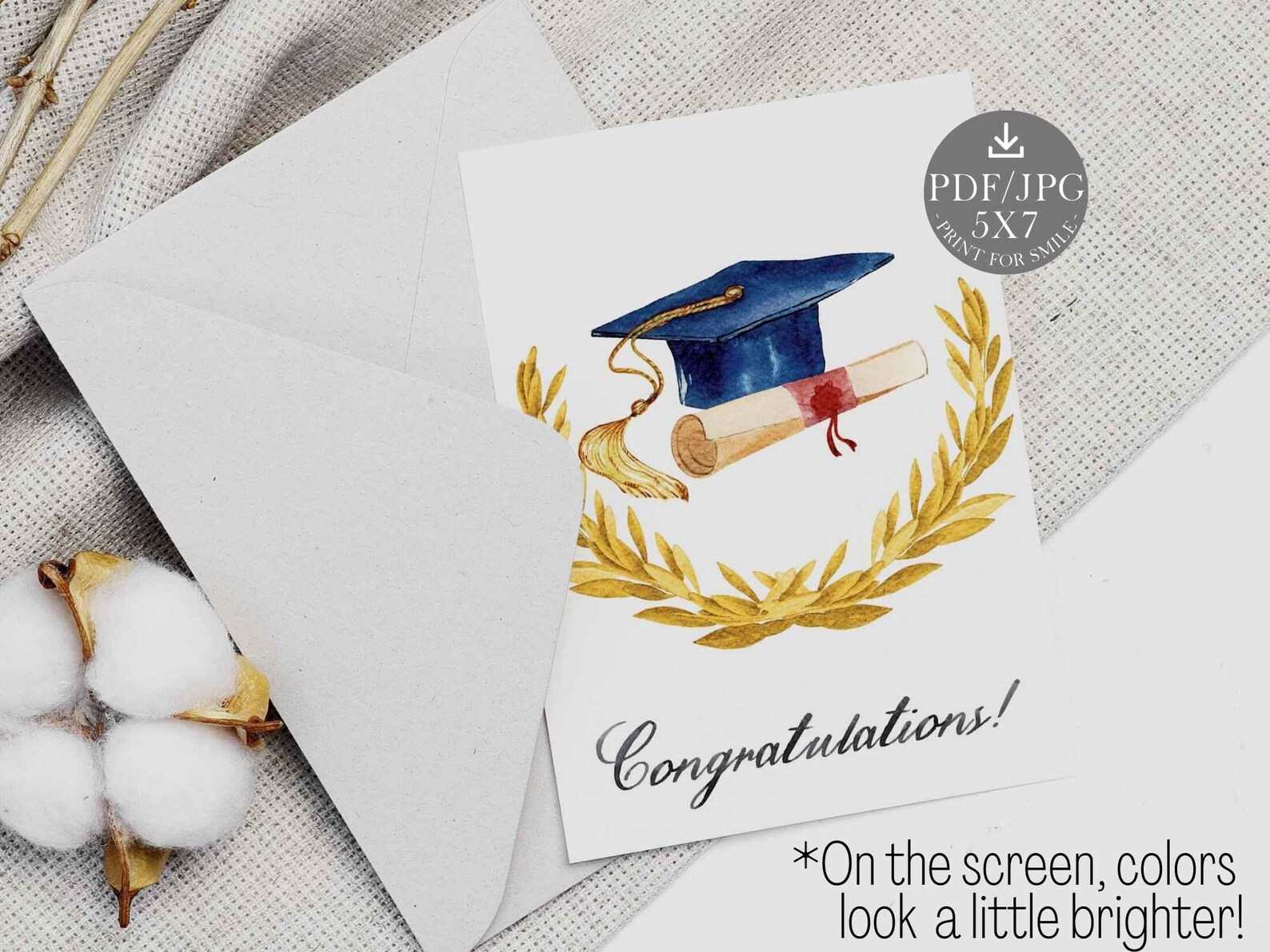 Graduation Card Congratulations Printable - Etsy