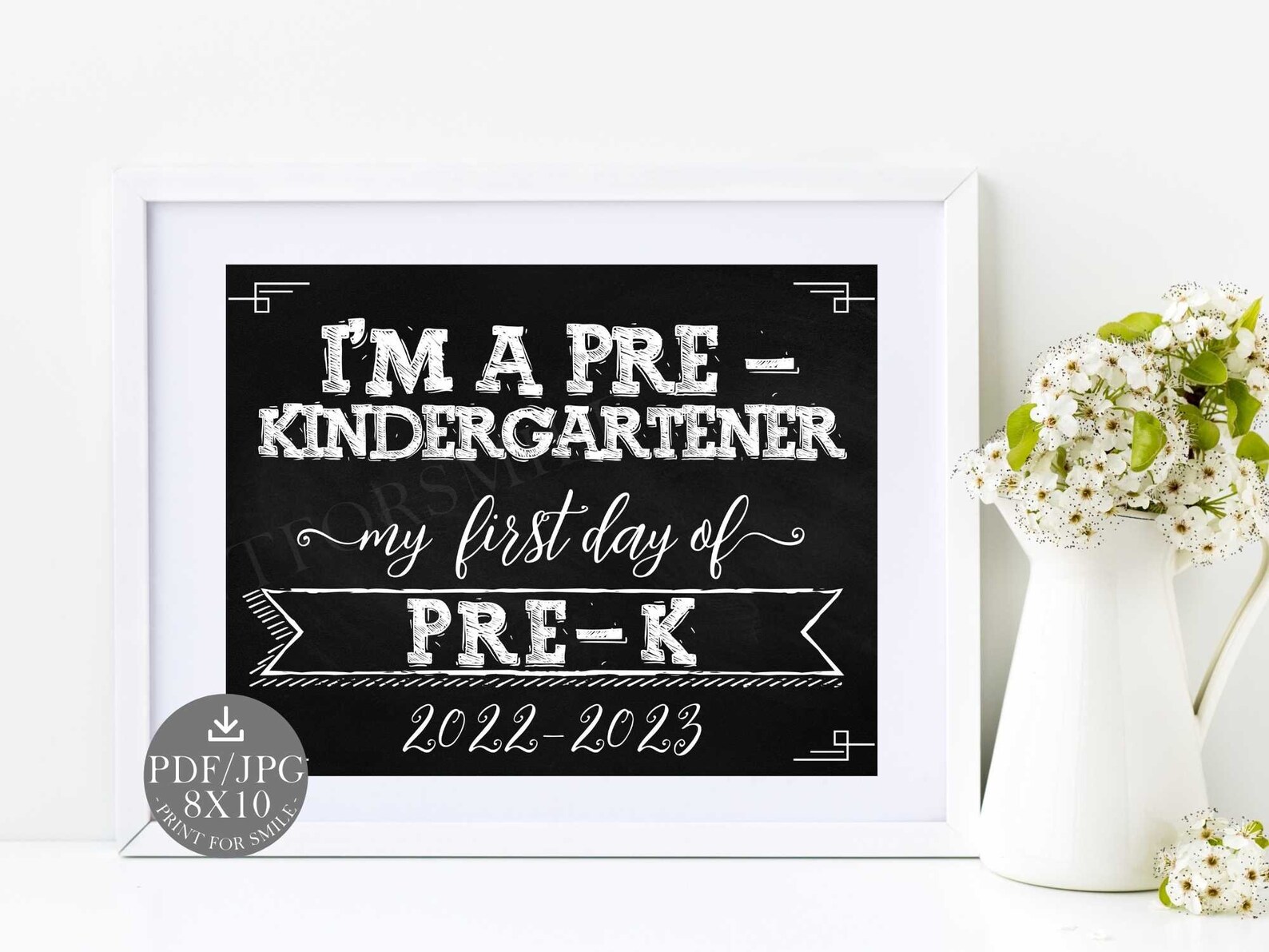 First Day of Pre-k Sign PRINTABLE Pre Kindergarten Chalkboard - Etsy