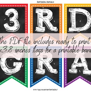 First Day of 3rd Grade Banner PRINTABLE - Etsy