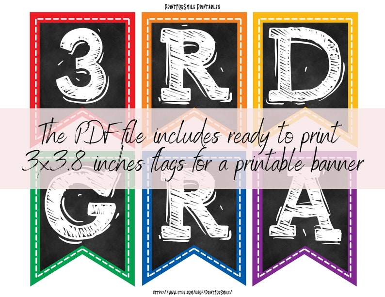 First Day of 3rd Grade Banner PRINTABLE - Etsy