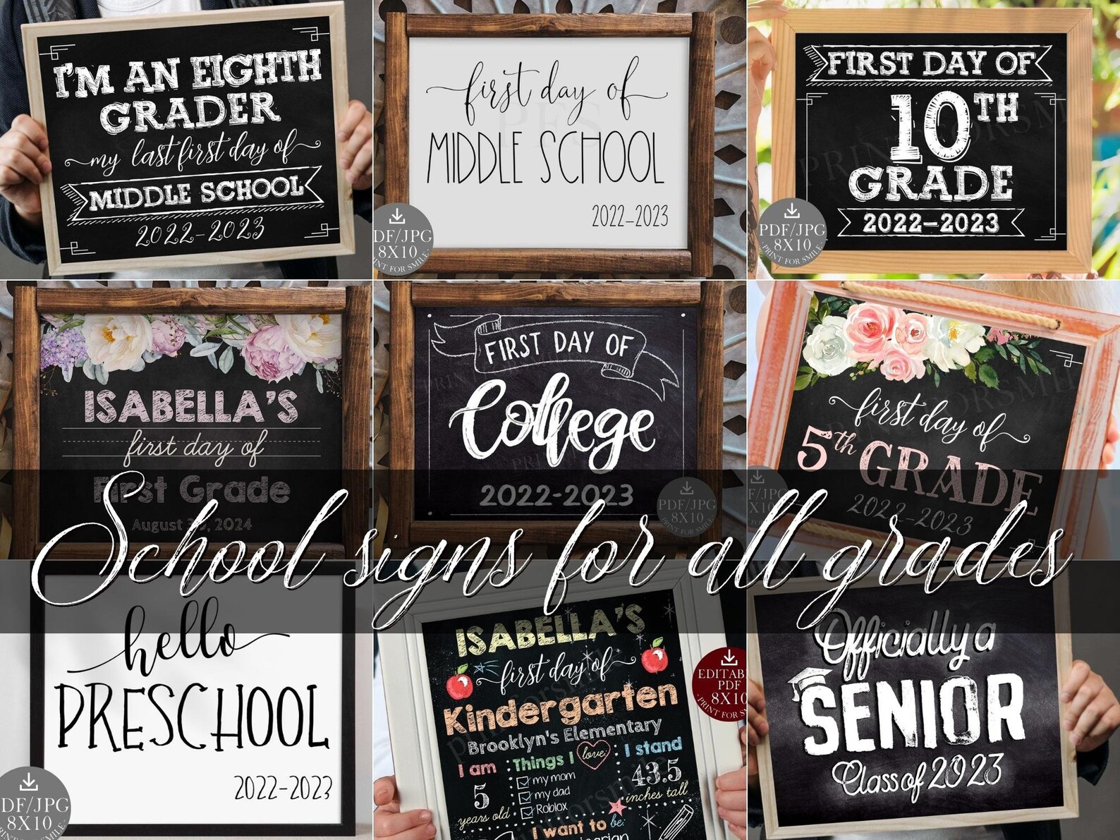 Hello Senior Year Sign First Day of Senior Year PRINTABLE - Etsy