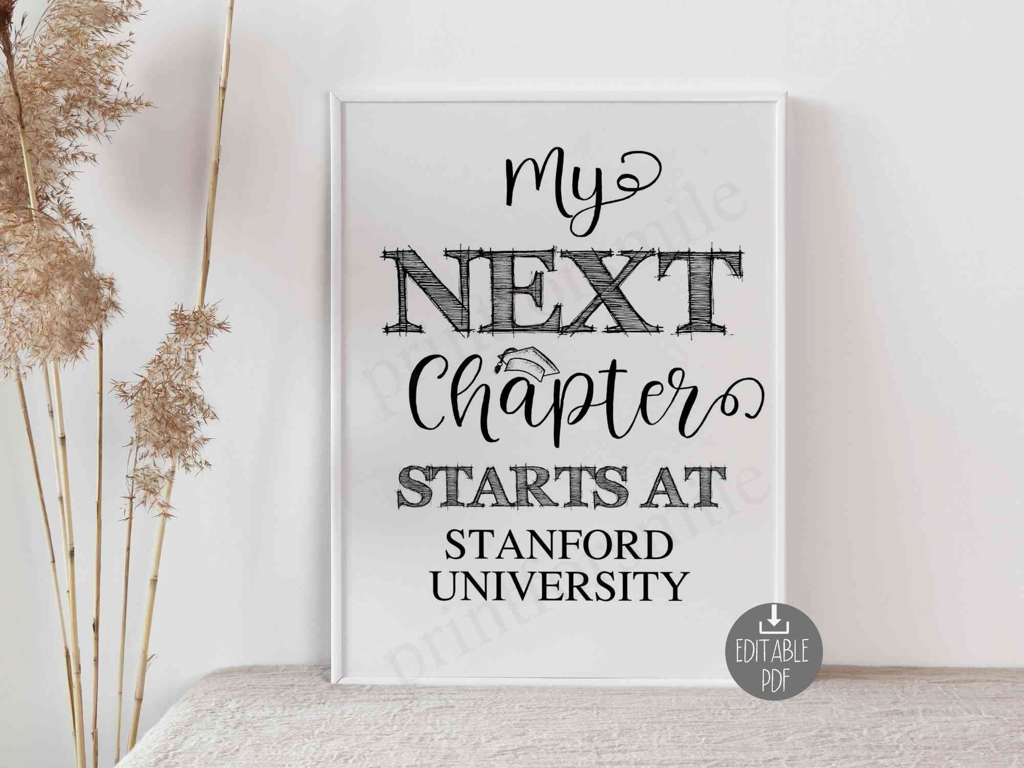 Graduation My Next Chapter Starts at Sign PRINTABLE Party - Etsy