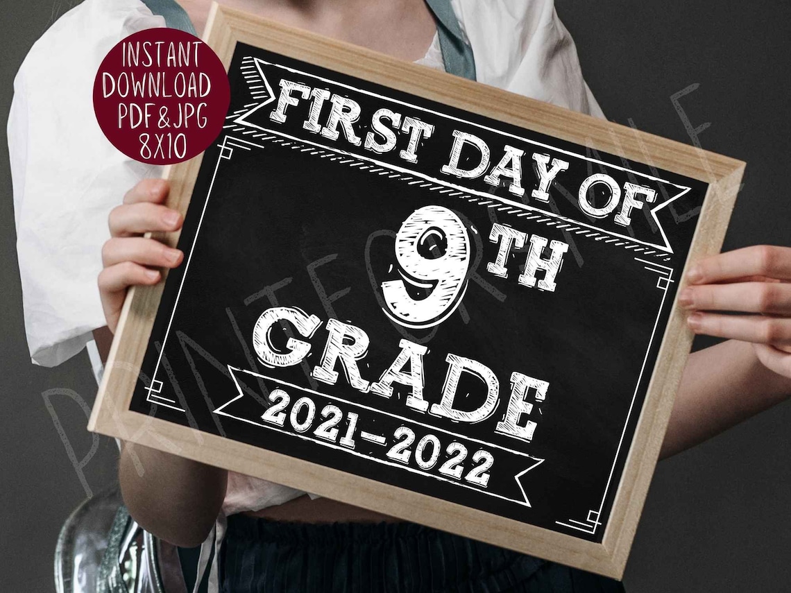 First Day Of School Sign 9th Grade Sign PRINTABLE Ninth Grade | Etsy First Day Of School Sign 9th Grade Sign PRINTABLE Ninth Grade | Etsy