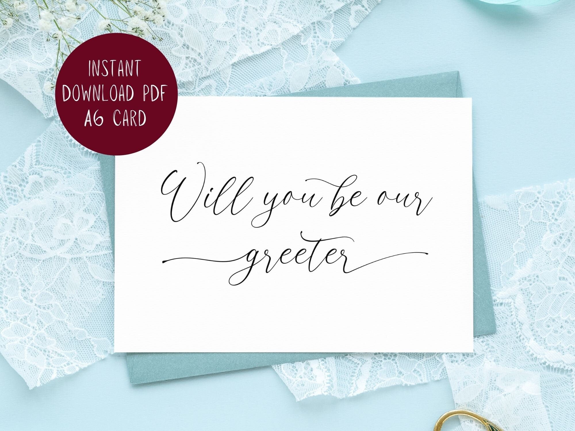Will You Be Our Greeter Card PRINTABLE A6 - Etsy
