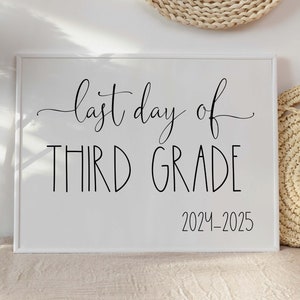 Last Day of 3rd Grade Sign Third School 2025 Printable - Etsy