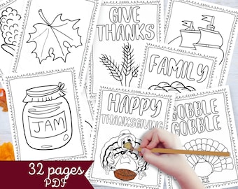 Printable Thanksgiving Coloring Pages, Fall Coloring Pages, Activity ...