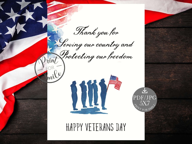 PRINTABLE Happy Veterans Day Card - Etsy