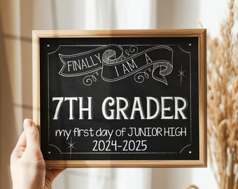 Printable First Day of Seventh Grade Sign - Etsy