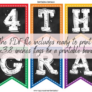 First Day of 4th Grade Banner PRINTABLE - Etsy