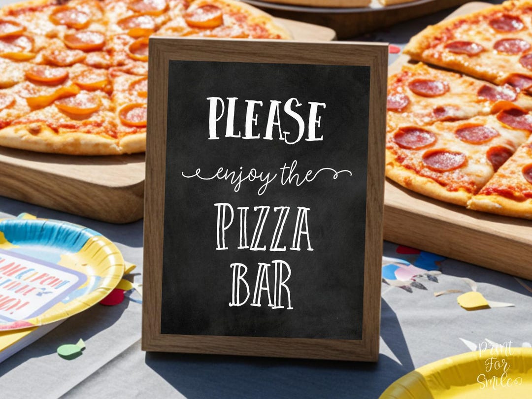 Pizza Bar Sign Graduation PRINTABLE, Grad Party Decor, Chalkboard ...