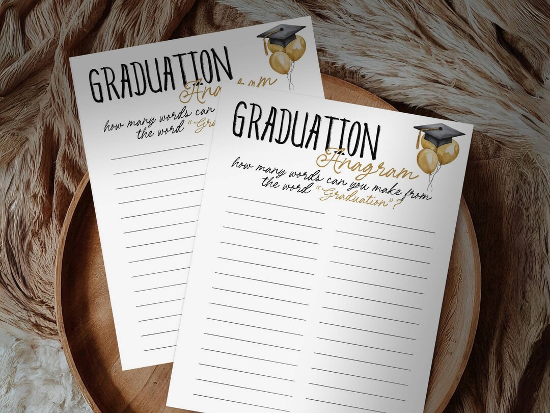 Graduation Anagram Game Printable College Graduation Party Class of ...