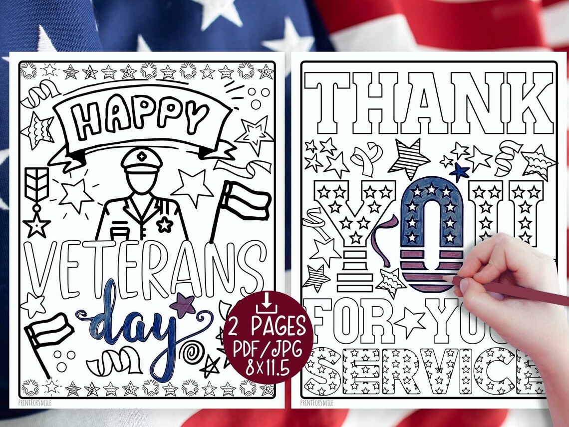 Veterans Day Coloring Page PRINTABLE - Etsy