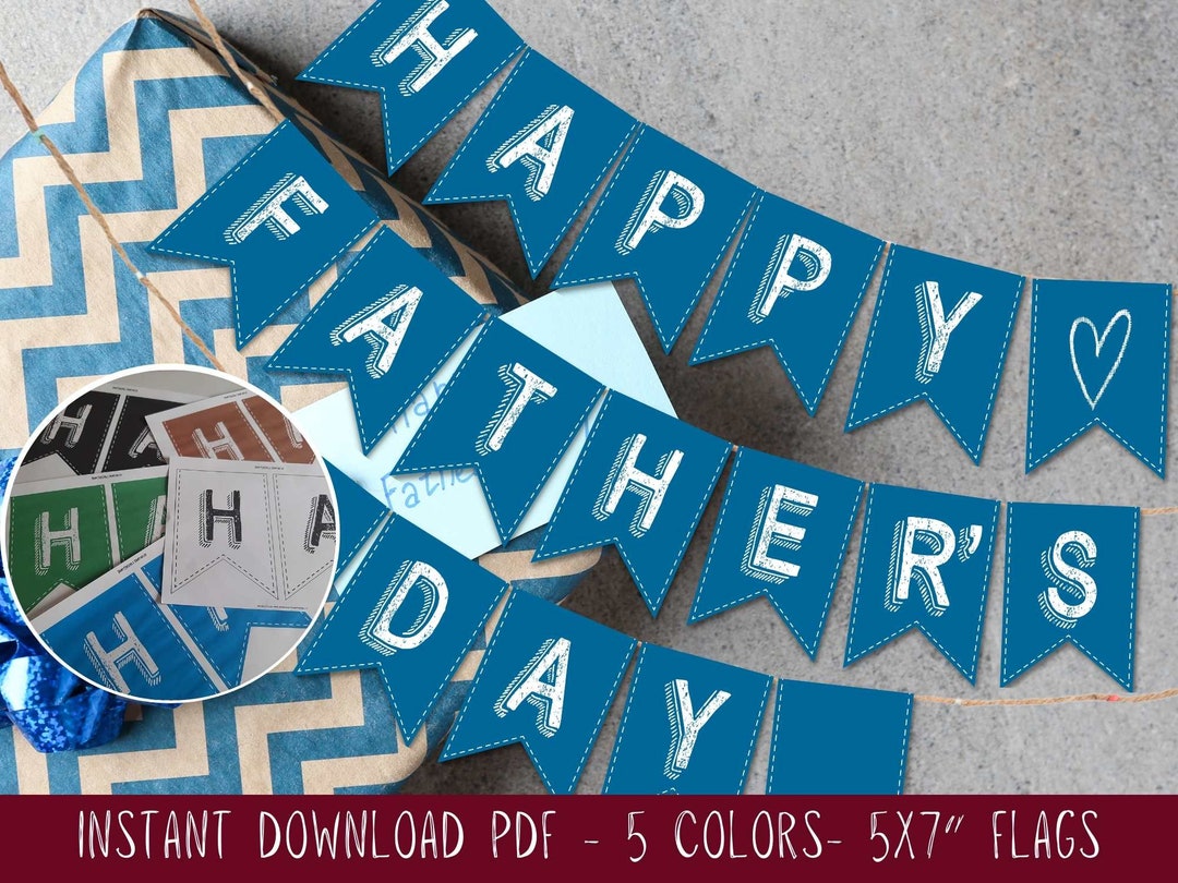 Fathers Day Banner Printable Happy - Etsy