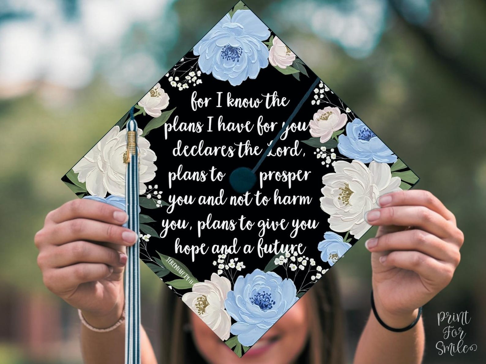 Grad Cap Topper PRINTABLE, for I Know the Plans I Have for You ...