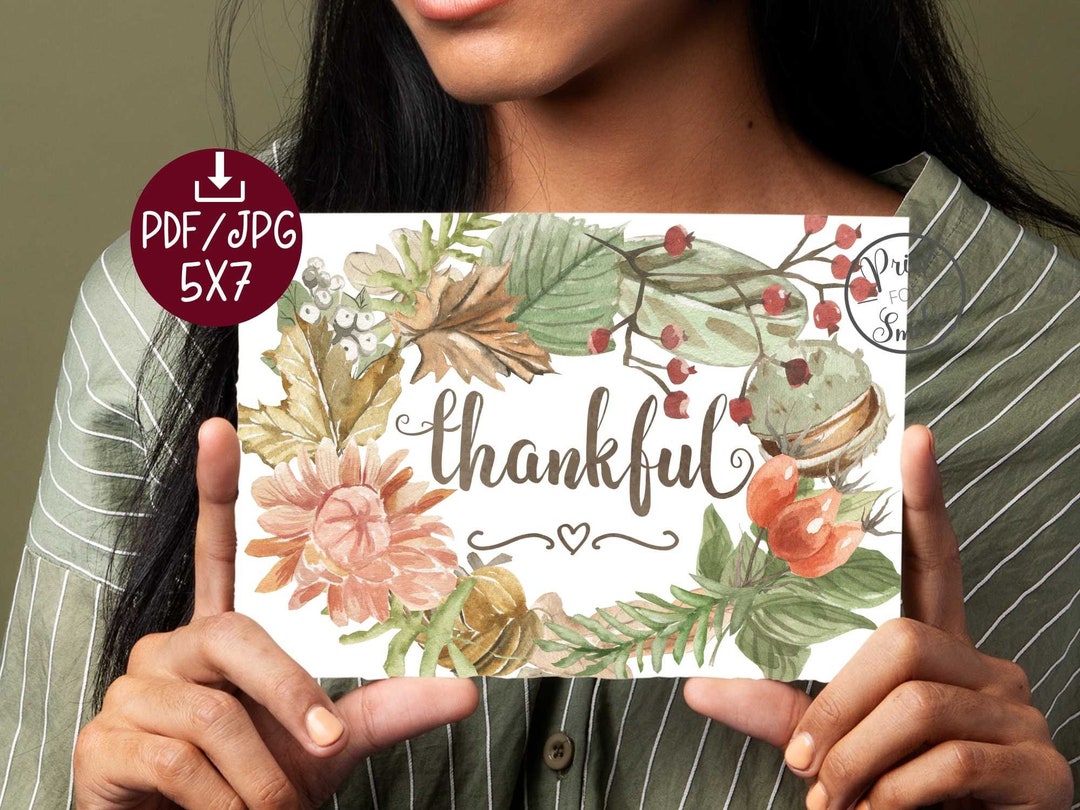 Thankful Card PRINTABLE Thanksgiving - Etsy