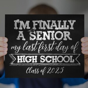First Day of Senior Year Sign PRINTABLE 12th Grade Sign Class of 2025 ...