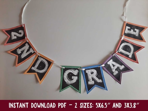 First Day of 2nd Grade Banner PRINTABLE - Etsy