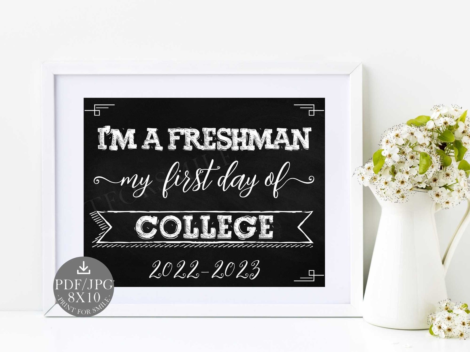 First Day of College Sign PRINTABLE Chalkboard 2022 - Etsy