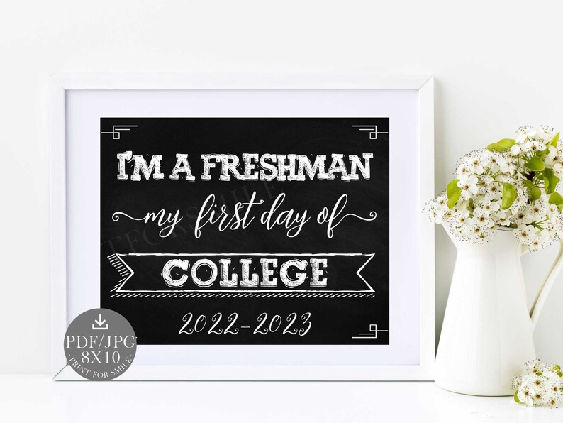 First Day of College Sign PRINTABLE Chalkboard 2022 - Etsy