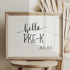 Hello Pre K Sign, First Day of Pre K, PRINTABLE, Instant Download - Etsy