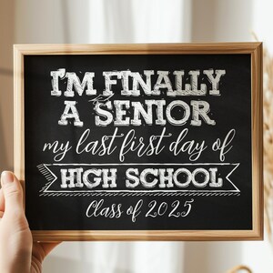 First Day of Senior Year Sign PRINTABLE 12th Grade Sign Class of 2025 ...