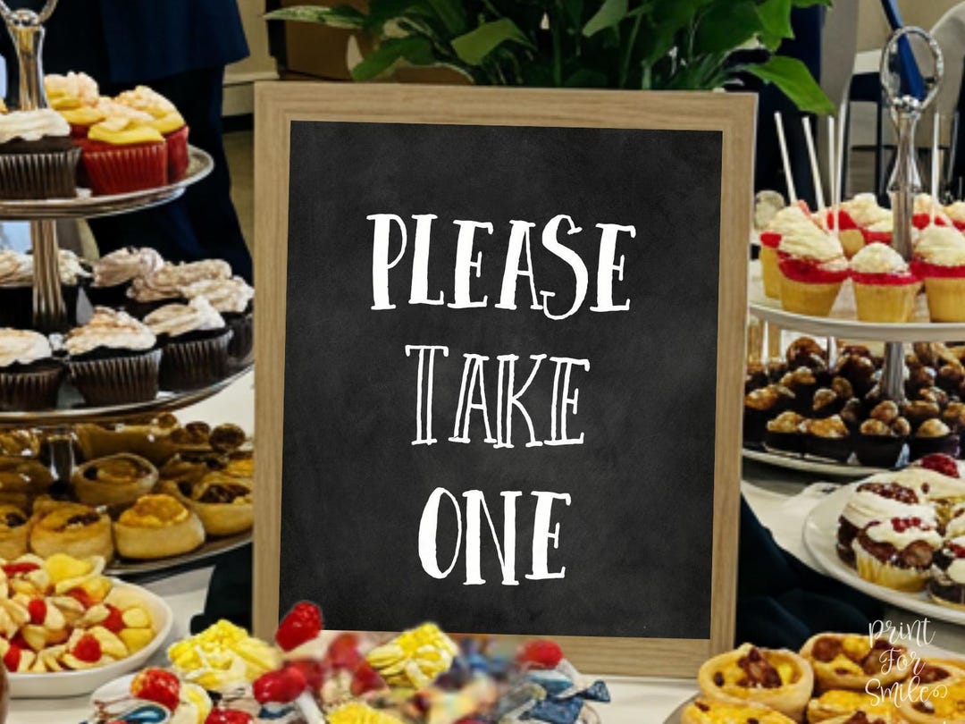 Please Take One Sign PRINTABLE, Chalkboard Graduation Sign, Party ...